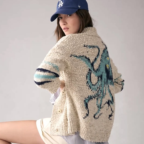 Anthropologie | Sweaters | Jennifer Symons Octopus Cardigan Anthro Size ...